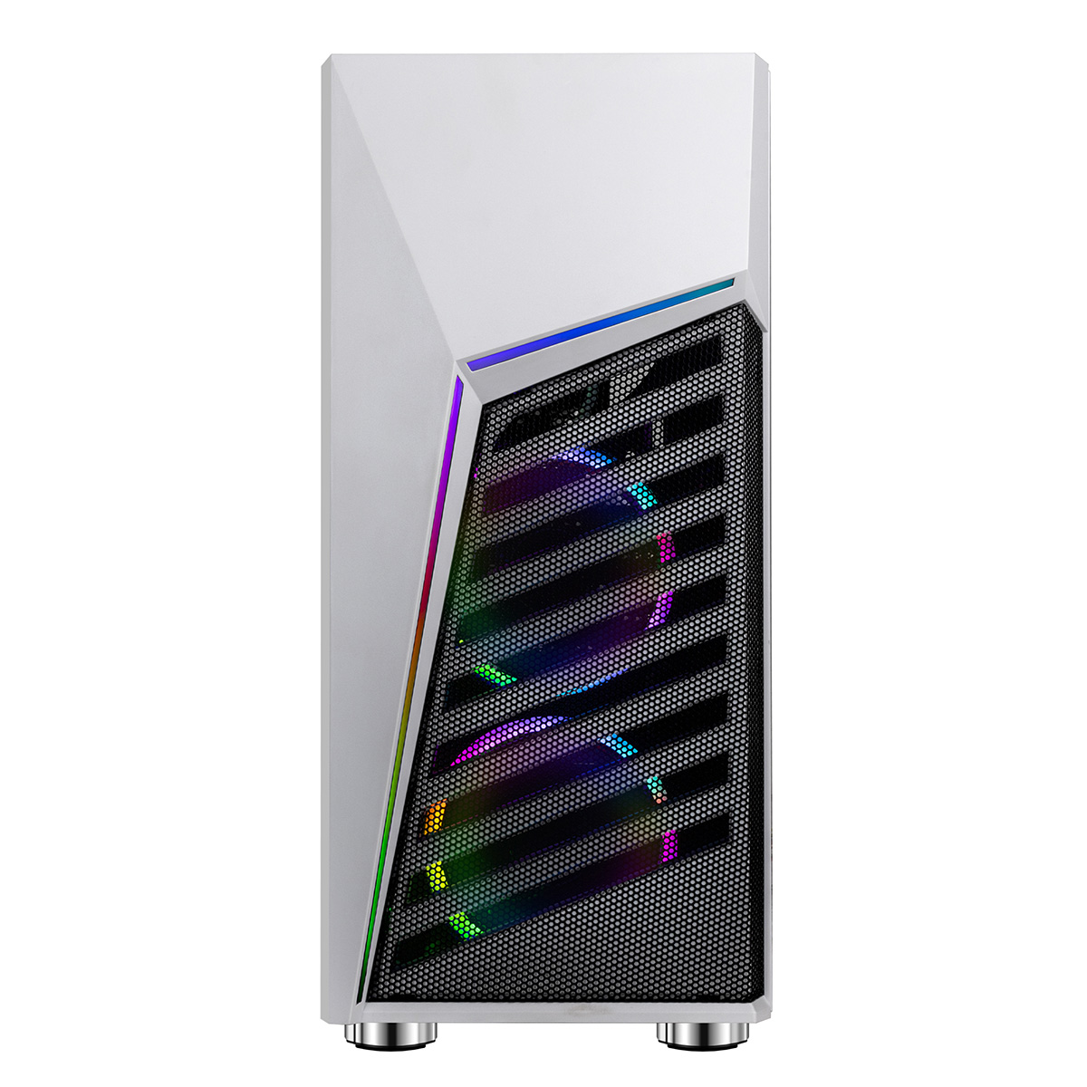 CiT Alpha White 3 x ARGB Fans 1 x LED Strip and Hub Tempered Glass ...