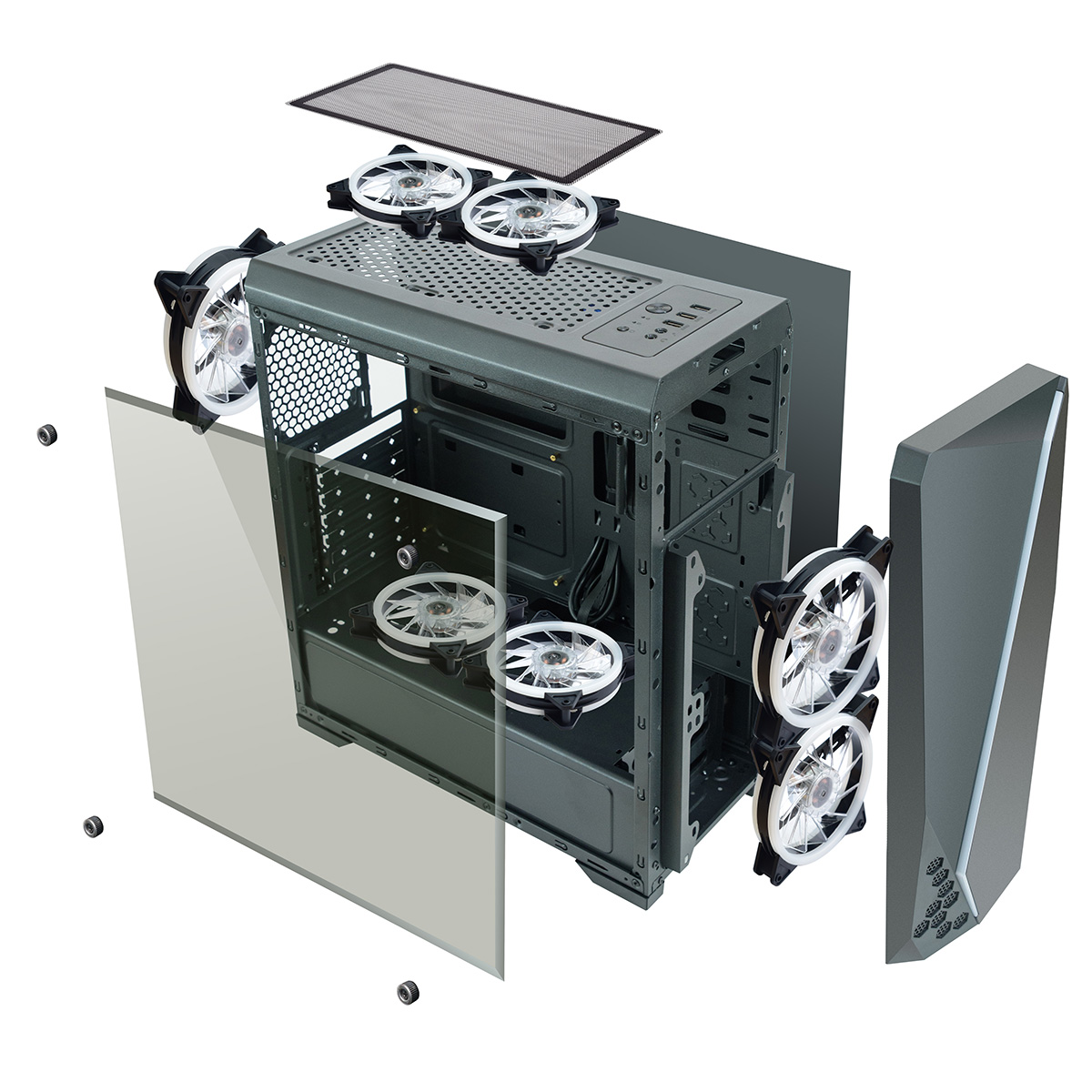 CiT C6063 with RGB Strip 1 x LED Fan and Side Window - Cases - Large ...