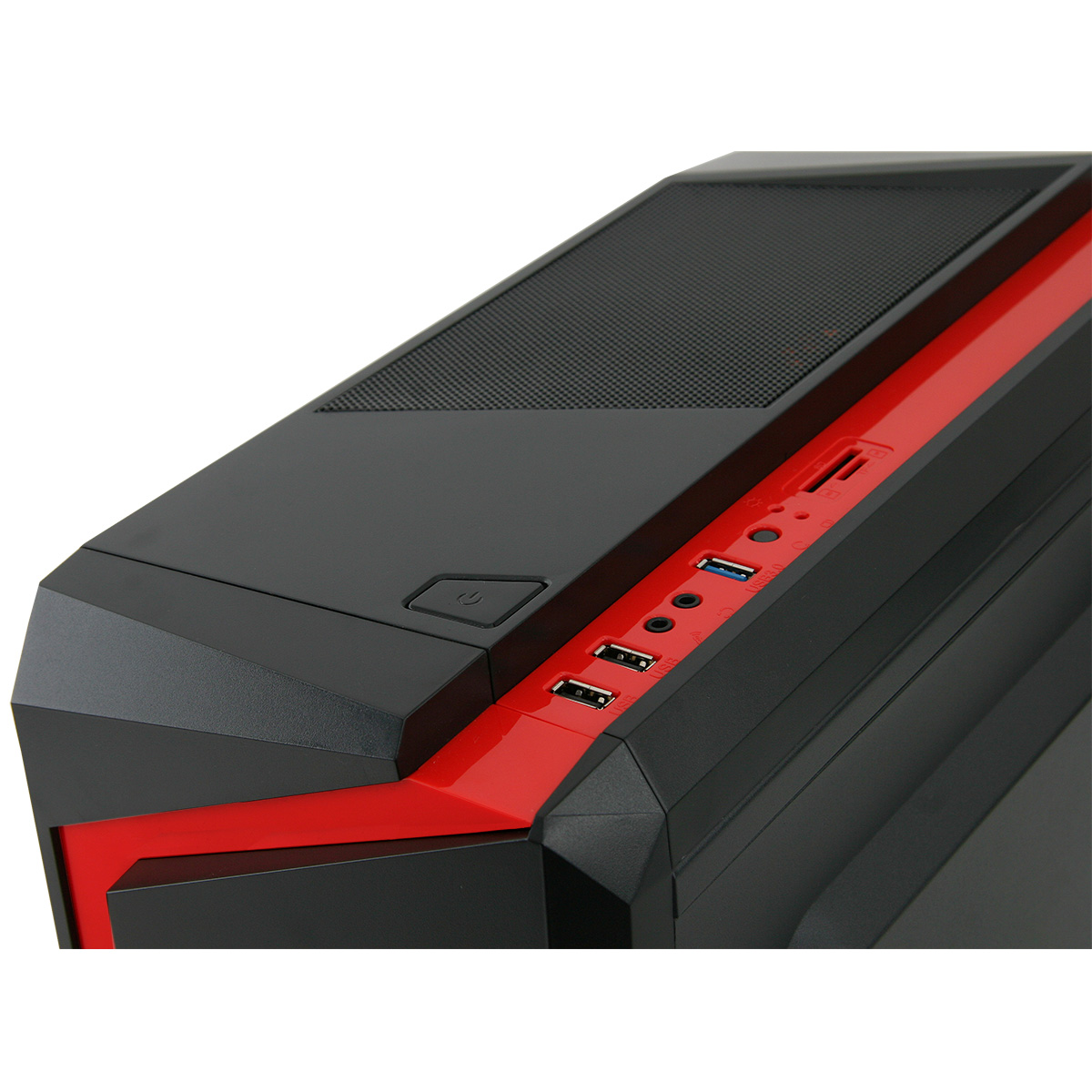 CiT F3 Black Micro-ATX Case With 12cm Red LED Fan Red Stripe - Cases ...