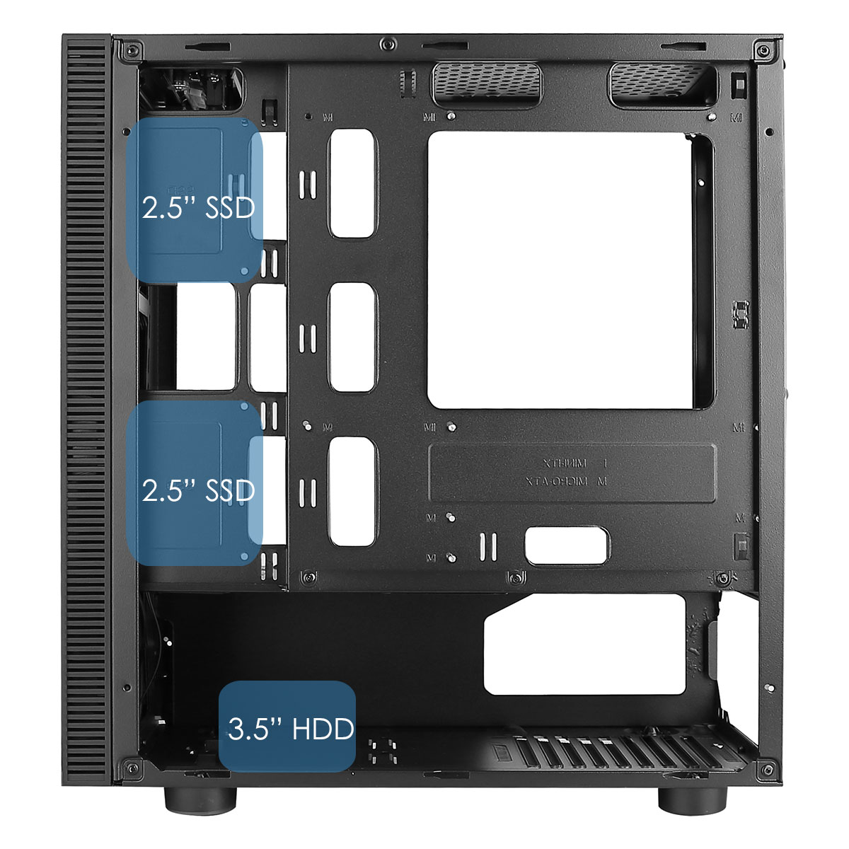 CiT Seven MATX Gaming Case Rainbow RGB Strip 1 x Rainbow RGB Fan ...