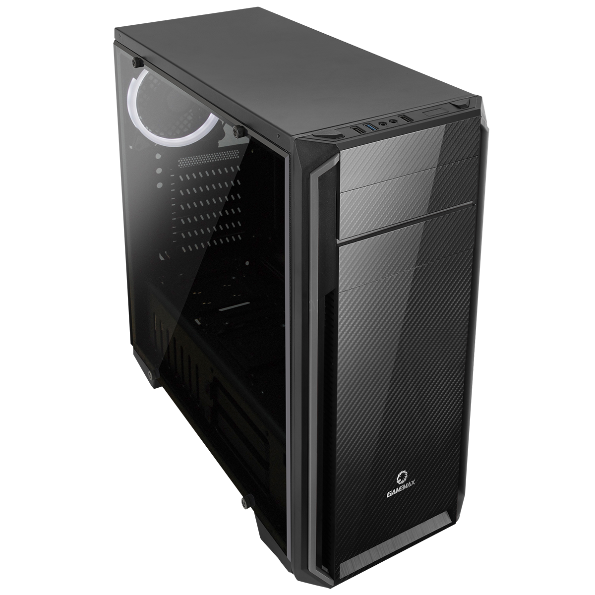 GameMax Carbon Mid-Tower Gaming Case Full Acrylic Side Window - Cases ...