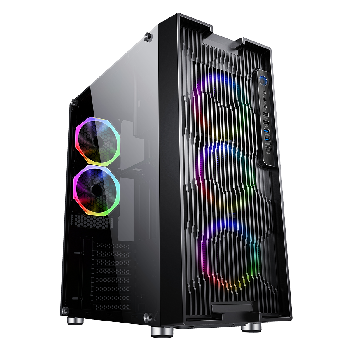 GameMax Fortress Air Gaming Case With Side Window - Cases - Large Image ...