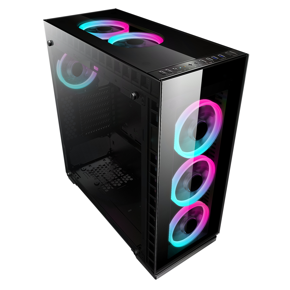 GameMax Spectrum Tempered Glass RGB Mid-Tower Gaming Case - Cases ...